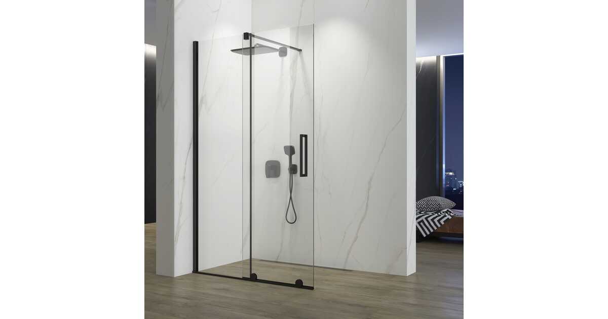 [Zestaw] Atrium Riva 2.0 kabina walk-in black 150x200; G NWP 150+P NWP ...
